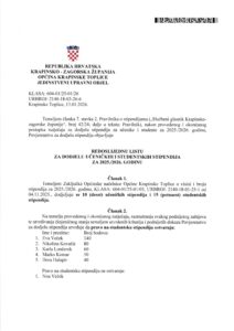 REDOSLIJEDNA LISTA UČENICI I STUDENTI | Krapinske Toplice